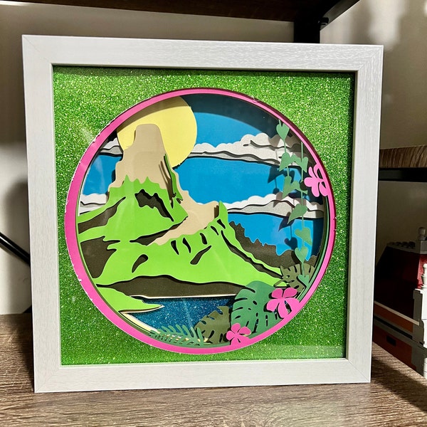 3d Layered Hawaii Svg, Ocean Svg, Aloha Svg, Mountain Svg, Shadow Box ...