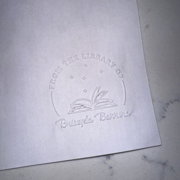 Book Embosser Custom Made From the Library of Book Stamp. Personalized ...
