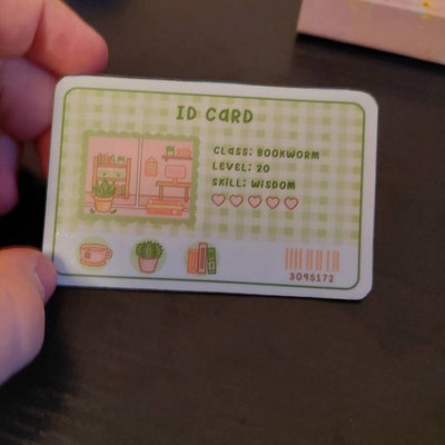 ID Card Aesthetic Vinyl Sticker Waterproof, Waterbottle, Kawaii ...