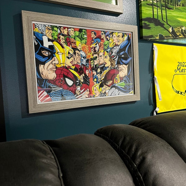 Marvel Vs Dc Heroes 11x17 Fine Art Print Etsy