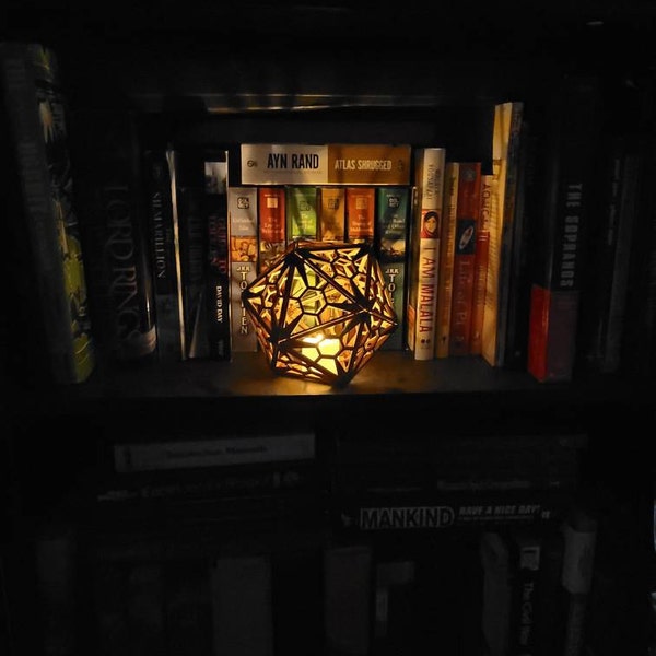 Lotus Blossom Shadow Lamp, Geometric Floral Light, Zen Home Decor ...