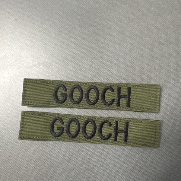 CUSTOM Embroidered NAME TAPE With Hook Fastener - Etsy