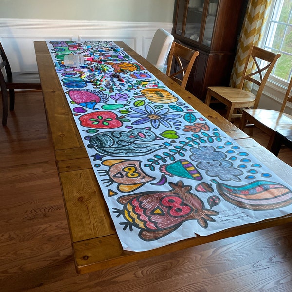 GIANT 10-foot FALL Coloring Page Banner | Coloring Poster | Fall ...