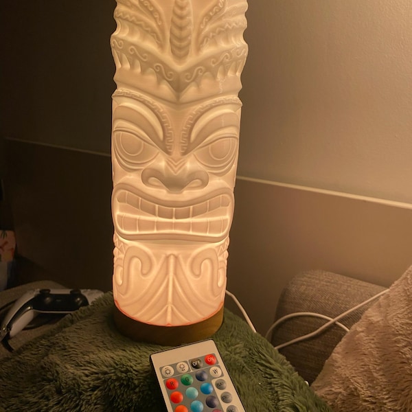 3D Printed Tiki Lamp - Polynesian Tiki Home Decor Bedside Lamp, Room ...