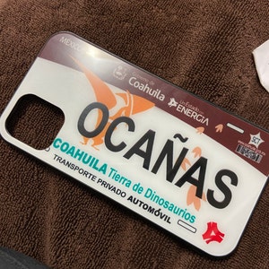 Custom Text Mexico State License Plate Tempered Glass Phone Case iPhone ...