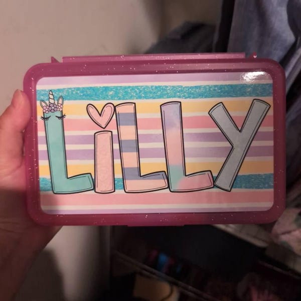 School Pastel Font Personalized Pencil Box | Pencil Box | School ...