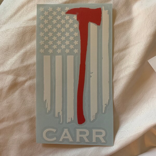 Firemans Axe, Thin Red Line, American Flag, Vinyl Car Decal, Support ...
