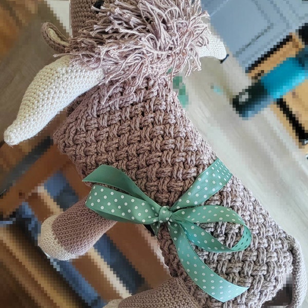 3in1 Highland Cow Folding Baby Blanket Crochet Pattern Scottish Cow ...