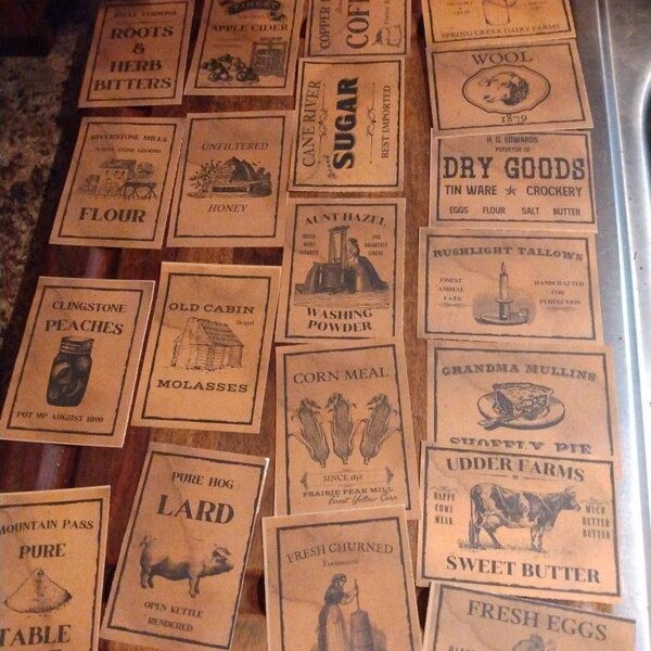 Primitive Fall Autumn Labels, Primitive Pumpkin Label, Primitive Pantry ...