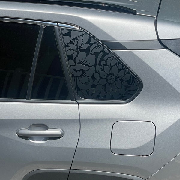 Fits 2019-2025 Toyota RAV4 Rear Side Window Floral Flowers Decal ...