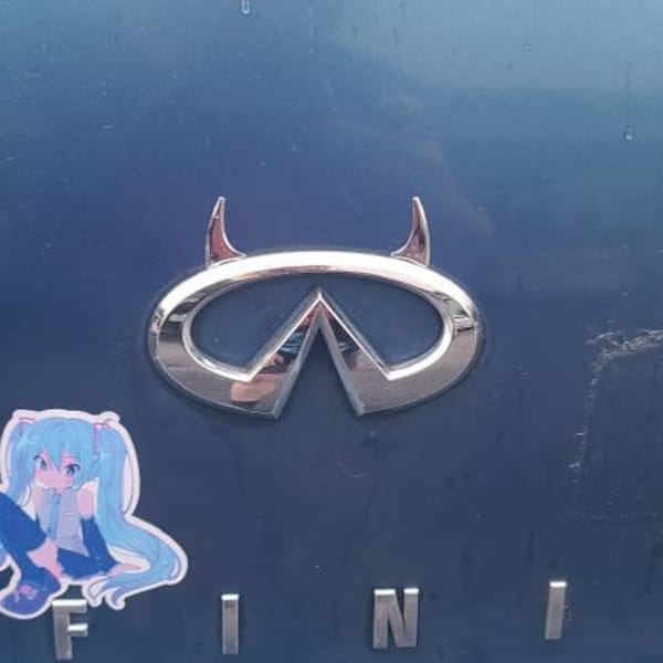 Chrome Bat Wings Car Emblem Sticker Silver Badge Gothic Devil Horns ...
