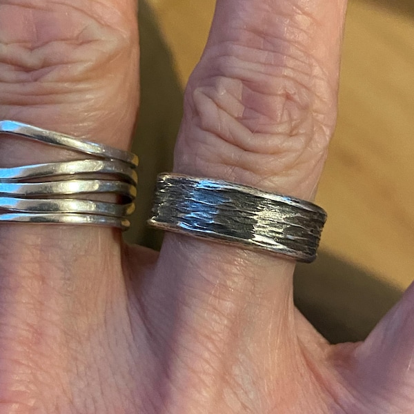 Big Carly Ring— Hand Forged, Sterling Silver— MADE TO ORDER, Size 6 ...