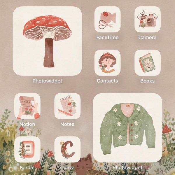 Aesthetic Cottagecore Ios App Icons iPhone Theme Wallpapers and Widgets ...