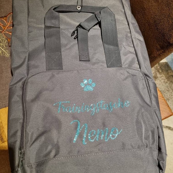 Personalised Doggie Roll-top Bag - Doggie Bag - Daycare Bag - Paw Bag ...
