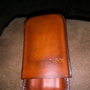 Leather Cigar Case With Removable Lid, Xikar X8 Cutter Case on Lid. - Etsy