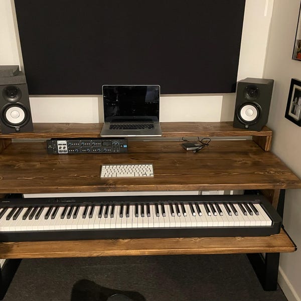 Rustic Computer Desk and Monitor Shelf With INDUSTRIAL LEGS Rustic Desk ...