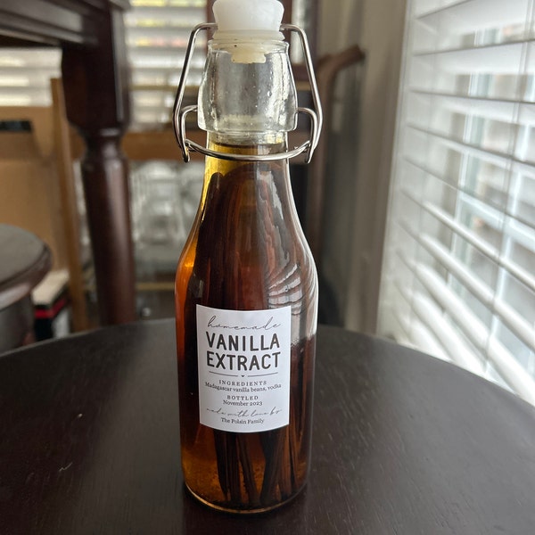 Homemade Vanilla Extract Labels With Instructions Set of 18 Front and ...