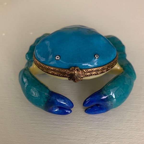 KERMIT the FROG W/ Fishing Rod ~ Bernardaud ~ Limoges Trinket Box ...