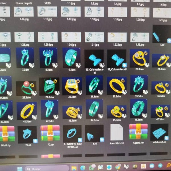 700 Pcs, 3D STL Model Jewelry Pack, Rings, Pendant, Earring, Necklace, Bracelet for 3D Printer ...