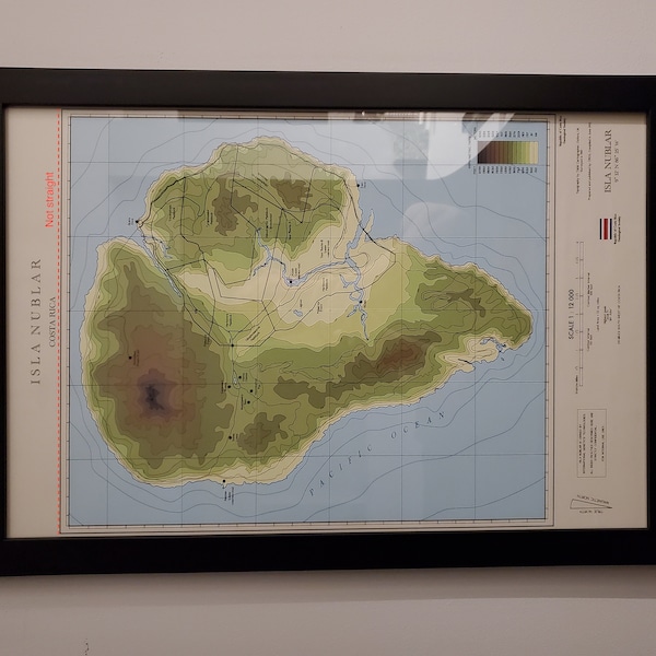 Jurassic Park Map Minimalist Poster Isla Nublar Movie Film Print ...