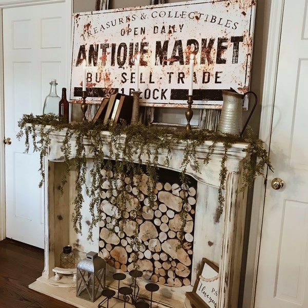 Modern Farmhouse Decor Antique Market Sign Rustic Wall Art Family ...