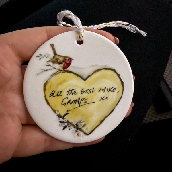 Actual Writing | Robin Slate Bauble | Personalised | Loved Ones Writing ...