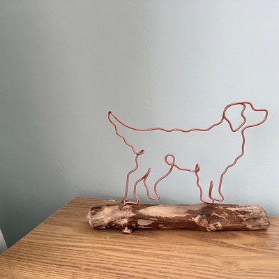 Handmade Wire Labradoodle on Wood Home Decor Dog Gifts Wire - Etsy UK