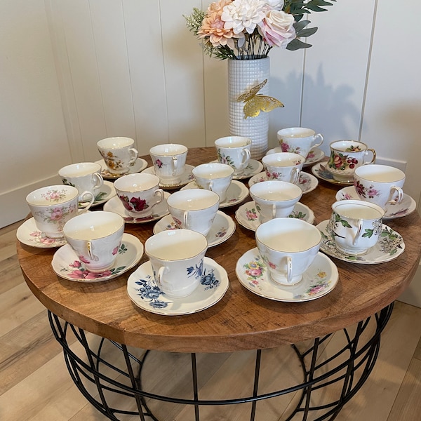 Broken Completely Mismatched Tea Cups and Saucers Vintage Tea Cups ...