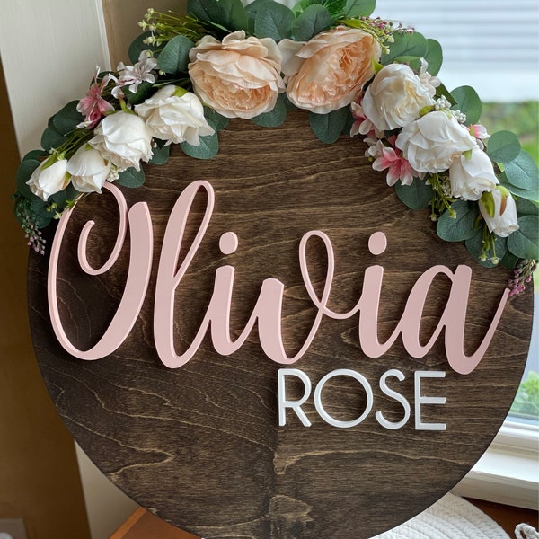 Custom Name Sign, 12-36" Inch, Child or Baby Name, Nursery Sign, Baby ...
