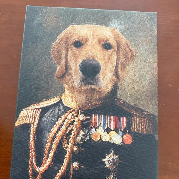 Custom Dog Portrait, King Queen Pet Art, Personalized Pet Gift ...