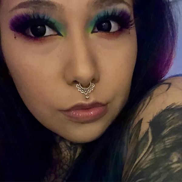 Gothic Cross Lace Septum, Religious Jewelry, Goth, Wicca Nose Ring ...