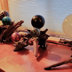 Handmade Sphere Stand Made Out of Texas Deiftwood Coated With Lacquer ...
