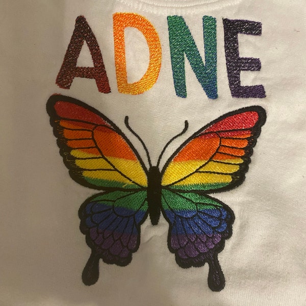 Pride Butterfly Embroidery Design, 4 Sizes, Instant Download - Etsy
