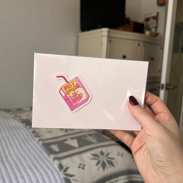 Silly Goose Juice Sticker, 100% Silly, Funny Juice Box Decal, Kawaii ...