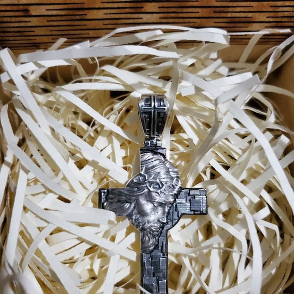 Personalized Silver Jesus Cross Necklace, Handmade Crucifixion of Jesus ...