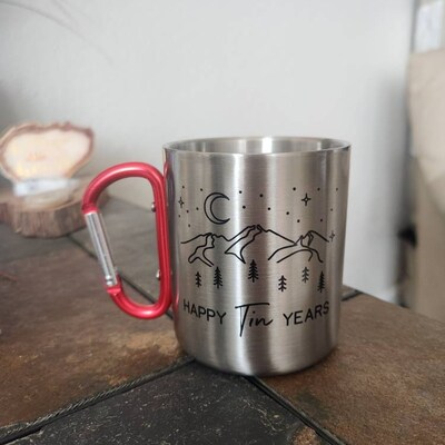 Hiking Boots Adventure Mug, Personalized Engagement Wedding Anniversary ...