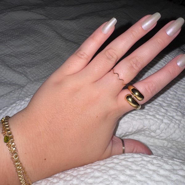 Handmade Ripple Stacking Ring / 14k Gold Filled or Sterling Silver Squiggle Ring - Etsy