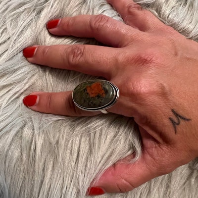 Beautiful Oyster Turquoise Ring/ 10 US Size Ring/ Big Turquoise Ring ...