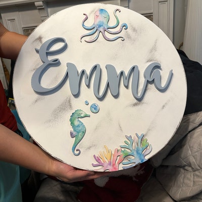 Sea Turtle Nursery Decor, Sea Turtle Name Sign Wood, Baby Signs for ...