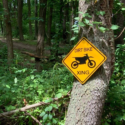 Dirt Bike Xing Mini Metal Yellow Caution Crossing Sports Motorcycle ...