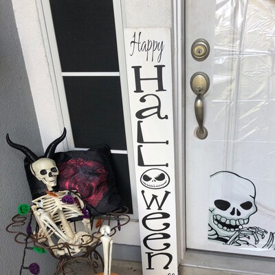 Happy Halloween Welcome Front Door Wood Sign/ Welcome Wood - Etsy