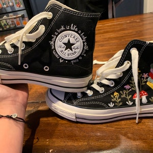 Embroidered Converse/mushroom Converse/embroidered Sneakers Mushroom ...