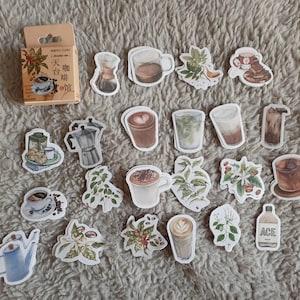 Coffee Stickers Set, Cafe Drinks Stickers Pack, Latte, Cappuccino, Tea ...