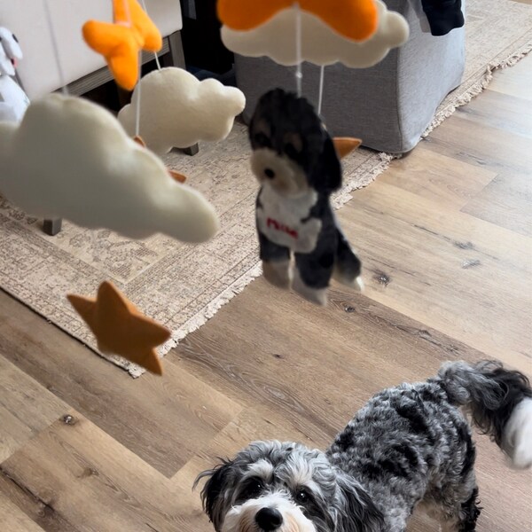 Custom Dog Baby Mobile, Personalized Baby Nursery, Puppy Baby Mobile ...