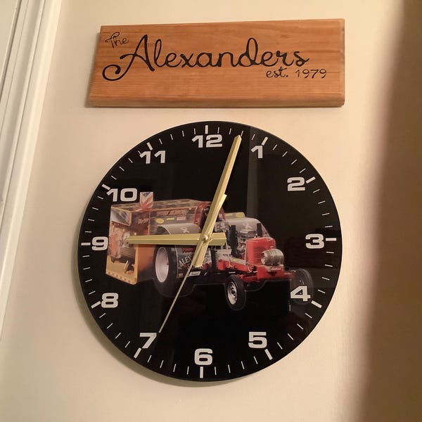 Personalized Drag Racing Wooden Wall Clock, Drag Car, Dragster ...