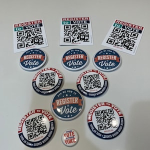 Register to Vote QR Code 3x4 Removable Bumper Sticker FREE Shipping ...