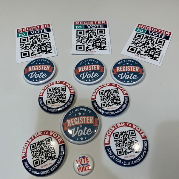 Register to Vote QR Code 3x4 Removable Bumper Sticker FREE Shipping ...