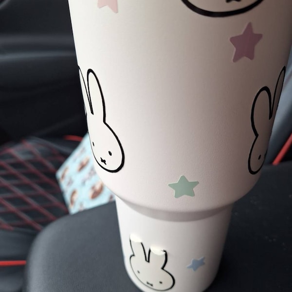 Cinnamoroll Stanley 40oz Cup, Pink Bows, Permanent Decals, Sanrio Dog ...