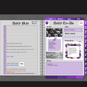 Goth Planner Pages With Day, Week, and Month Printable Planner Daily ...
