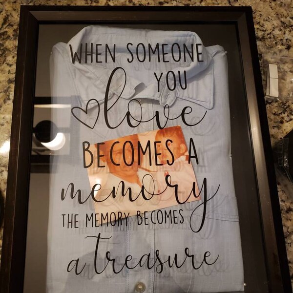 Vinyl Adhesive Quote ONLY No Shadow Box, in Memory Of, Memory Becomes a ...